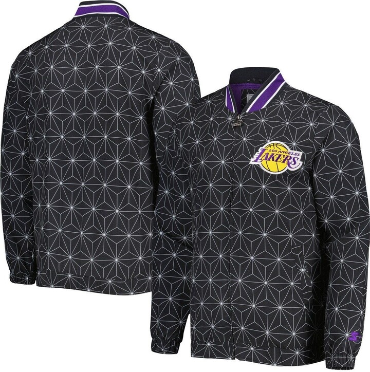 Men's Starter Black Los Angeles Lakers In-Field Play Fashion Satin Full ...