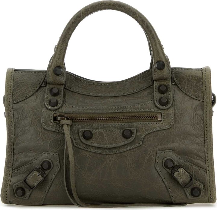 Balenciaga Army Green Leather Mini Le City Handbag - ShopStyle Tote Bags