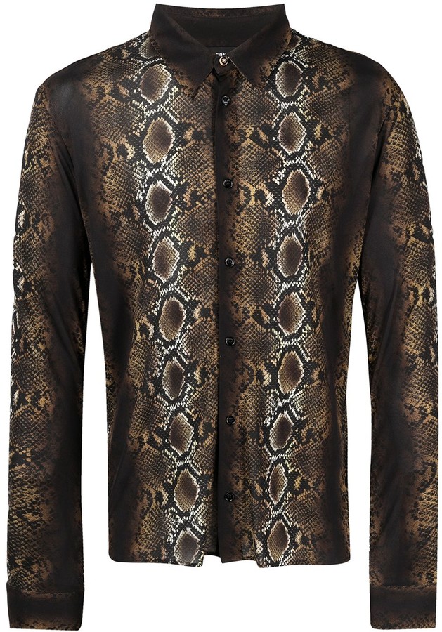 Versace Python-Print Shirt - ShopStyle