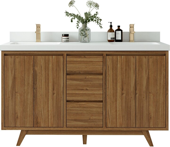Etsy 60 In. W X 22 D Madison Teak Double Sink Bathroom Vanity in Dark ...