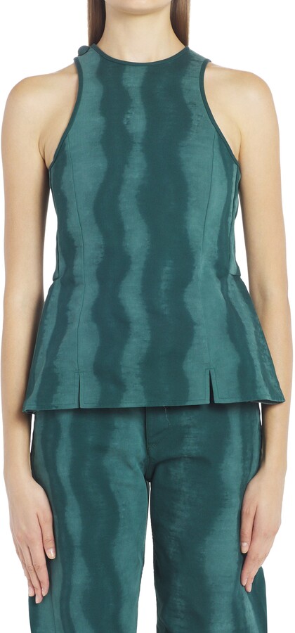Jil Sander Structured Sleeveless Cotton Piqué Top - ShopStyle