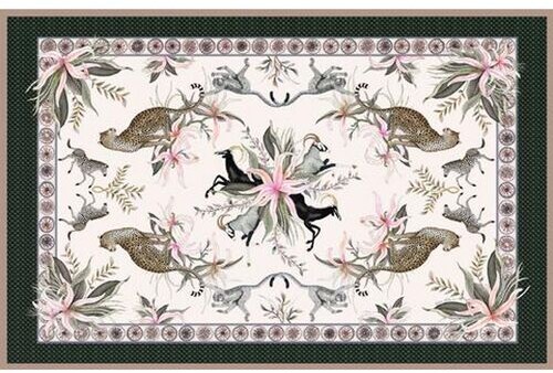 Leopard Lily Safari Stone Tablecloth - Pink - Ngala Trading Co. - 94"L ...