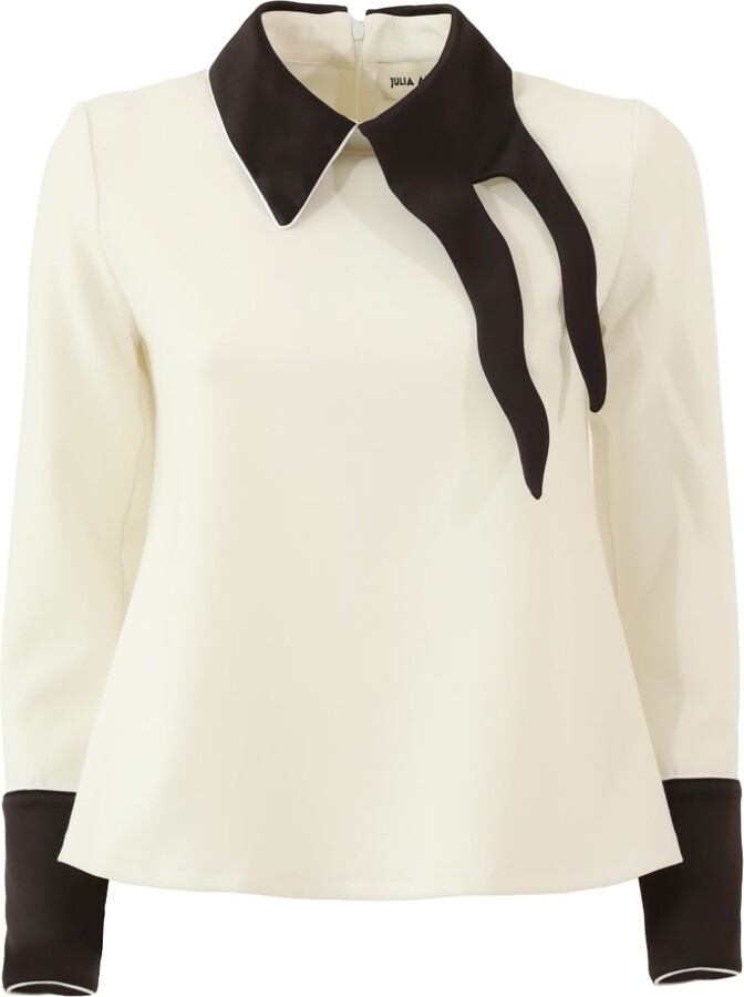 Julia Allert Women's White / Neutrals Semi-Formal Blouse With ...