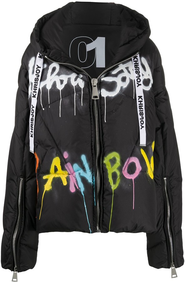 KHRISJOY Graffiti-Print Puffer Jacket - ShopStyle
