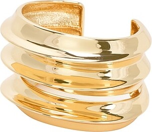 Self-Portrait Gold Sculpted Cuff - ShopStyle Bracelets
