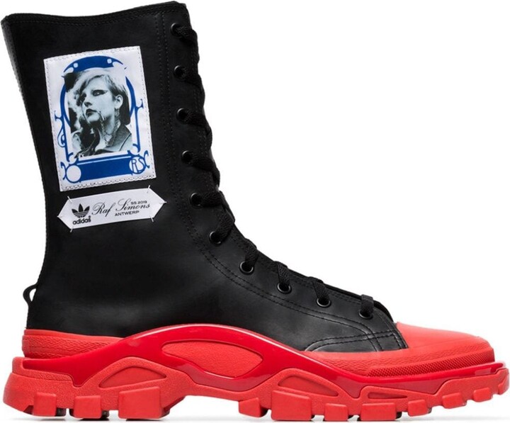 adidas x Raf Simons Detroit high top leather sneakers - ShopStyle