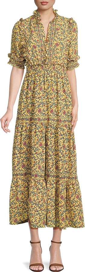 Max Studio Tiered Floral Midi Dress - ShopStyle