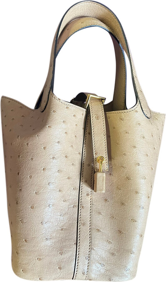 Hermes Picotin ostrich mini bag - ShopStyle