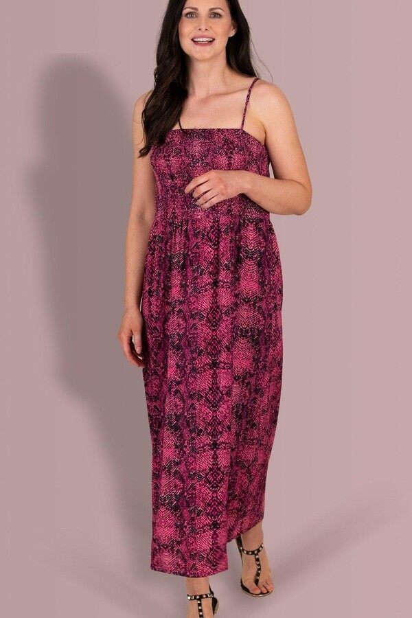 Klass. Animal Print Smocked Maxi Dress - ShopStyle