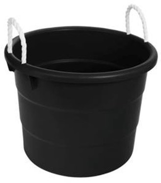 Mainstays 17-Gallon Plastic Utility Tub with Rope Handles, Black, Set ...