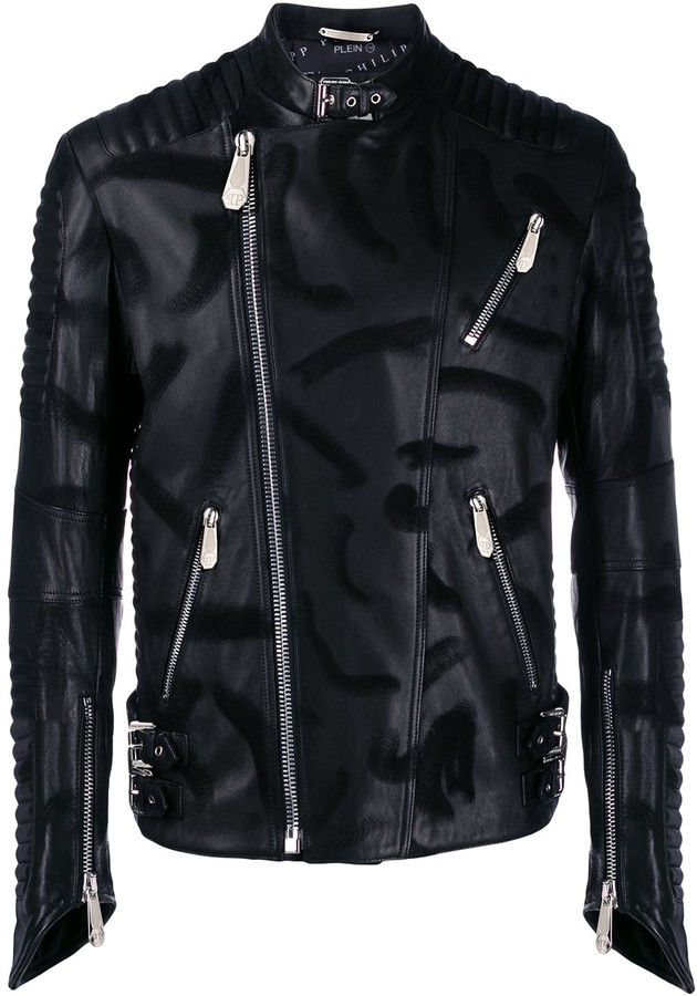 Philipp Plein Skull Biker Jacket - ShopStyle
