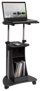 Inbox Zero Sit-To-Stand Rolling Adjustable Height Laptop Cart With ...