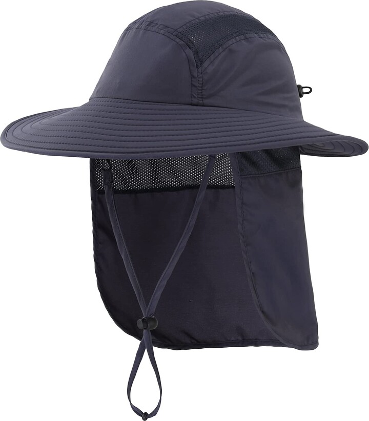 Home Prefer Mens UPF 50+ Sun Protection Cap Wide Brim Fishing Hat with ...