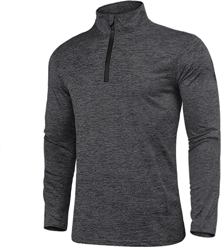Bnokifin Men's Sports Sweat Top Quick Dry Running Tops Lightweight Half ...