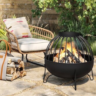 Threshold Wood Burning Cutout Round Outdoor Fire Pit Black Weather ...
