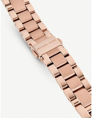 Michael Kors MK6576 Sophie rose-gold plated stainless steel and crystal ...
