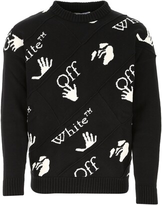 Off-White intarsia Arrow jumper - ShopStyle Crewneck Sweaters