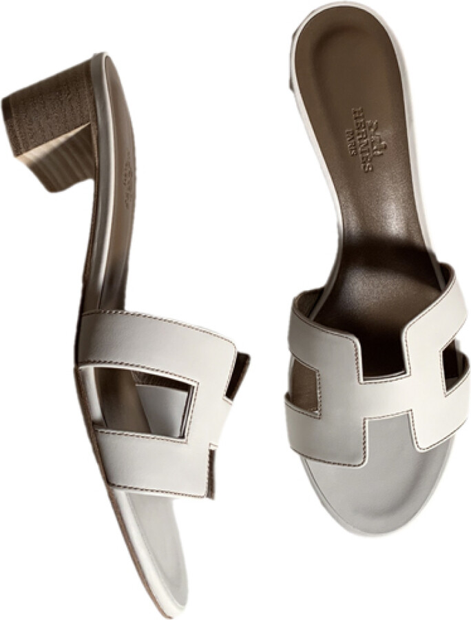 Hermes Oasis leather mules - ShopStyle