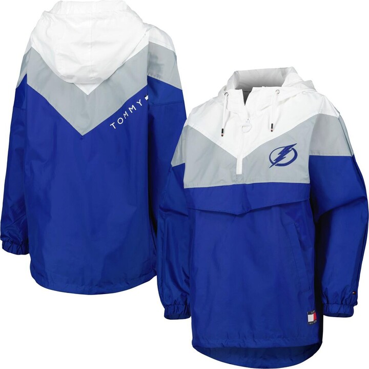 Tommy Hilfiger Women's Blue, Silver Tampa Bay Lightning Staci Half-Zip ...