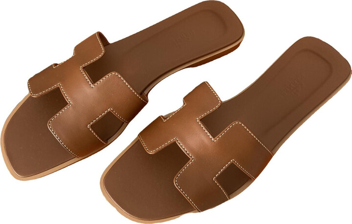 Hermes Leather sandal - ShopStyle