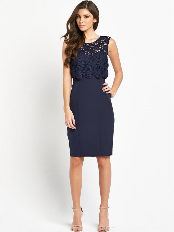 Lipsy 2-in-1 Lace Shift Dress - ShopStyle