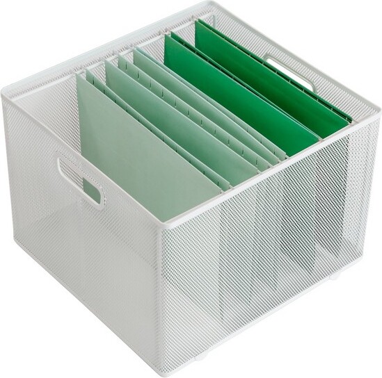 10" x 14" x 13.25" Mesh Crate File Box White - Brightroom™: File ...