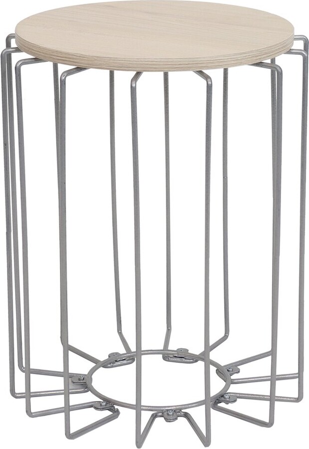 Sunnydaze Woodgrain-Look Wire End Table - ShopStyle