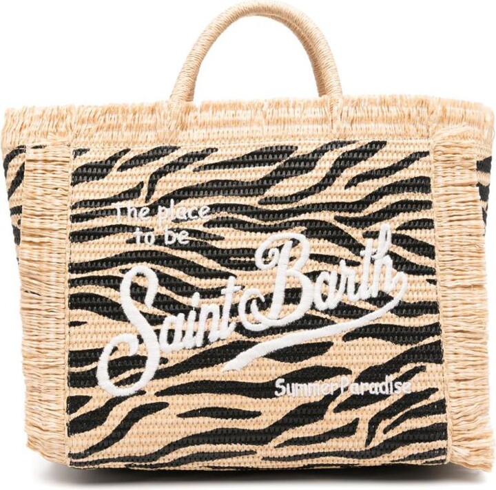 MC2 Saint Barth 'Colette Straw' Tote Bag With Zebra Print - ShopStyle