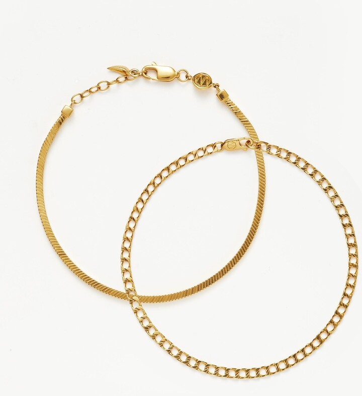 Iconic Lucy Williams Chain Bracelet Set 18ct Gold Plated Vermeil ...