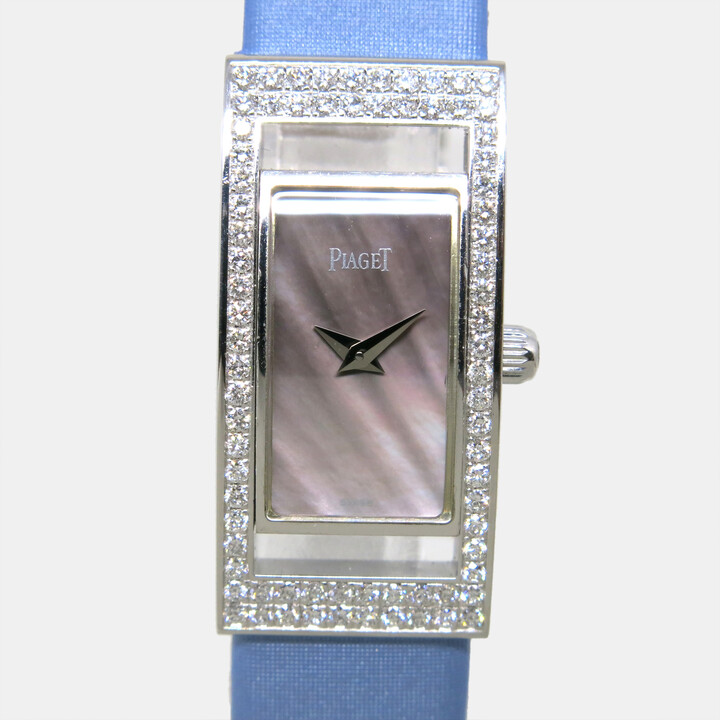 Piaget Shell Dial White Gold limelight Rectangular 54025 Women's Watch ...