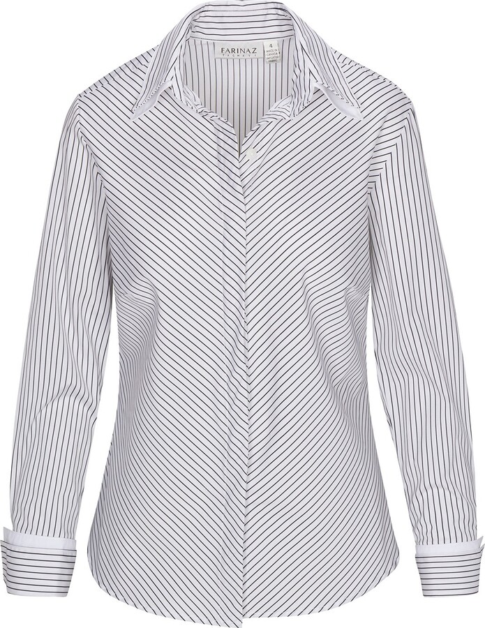 Farinaz Double Cuff, Double Collar - Pure Mercerized Cotton In Black ...