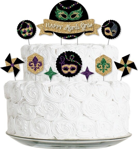 Big Dot of Happiness Mardi Gras - Masquerade Party Cake Decorating Kit ...