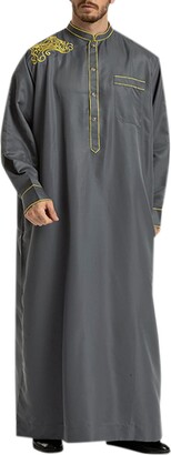 MODSGUE Abaya Muslim Men's Middle East Prayer Clothing Muslim Tunics ...