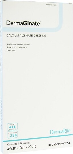 DermaRite DermaGinate Alginate Dressing 4 X 8'' Sterile 5 per Box ...
