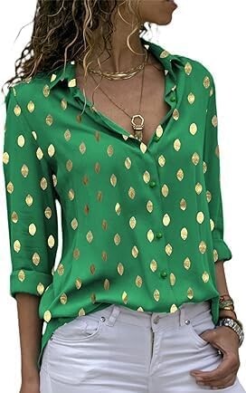 Avanova Women Polka Dot Long Sleeve Blouse Shirts Work Mock Neck Ruffle ...
