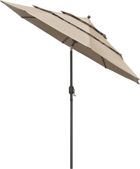 Yescom 10 Ft 3 Tier Patio Umbrella with Crank Handle Push to Tilt Aluminum Backyard Tan - ShopStyle