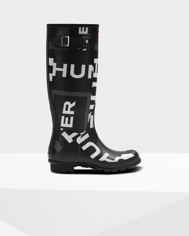 Hunter Women's Original Exploded Logo Tall Rain Boots - ShopStyle