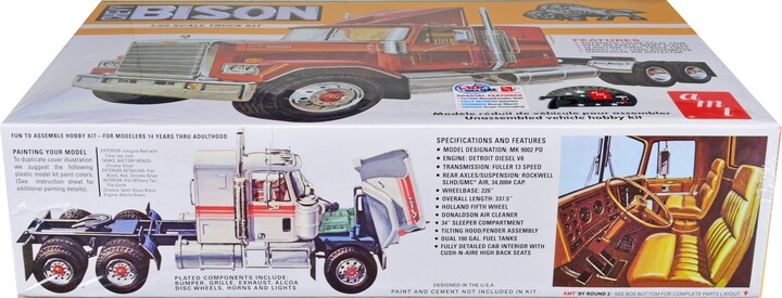 Diecast Model AMT Skill 3 Model Kit Chevrolet Bison Truck Tractor 1/25 ...
