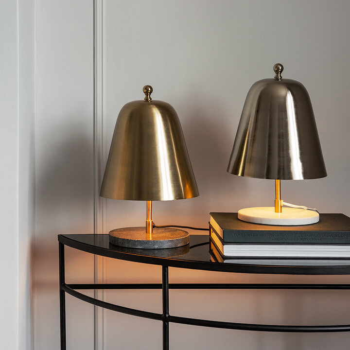 Luxe - Short Bell Table Lamp - Black/Brass - ShopStyle