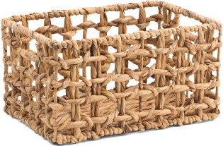 Small Rectangular Open Weave Basket With Cut Out Handles - ShopStyle Decor