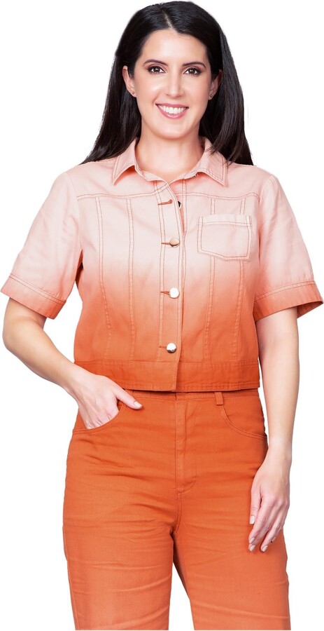 Standards & Practices Women's Cropped Dip-Dye Denim Jacket - ShopStyle