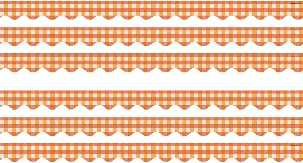 Teacher Created Resources® Orange Gingham Scalloped Border Trim, 35 ...