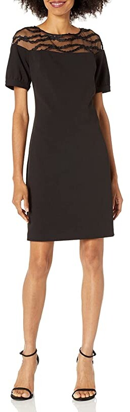 Karl Lagerfeld Paris Women's Scuba Crepe Sheath Dress - ShopStyle