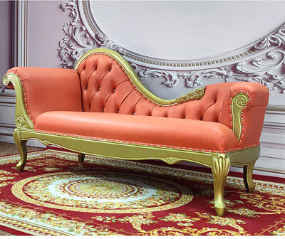 Finesse Furni European-Style Fabric Chaise Longue, Bedroom Chaise Longue, Solid Wood Lazy Sofa ...