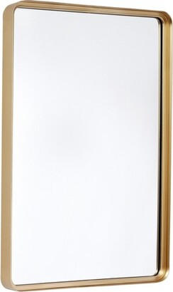 Merrick Lane Halstead 20" x 30" Hanging Rectangular Mirror Modern Gold ...