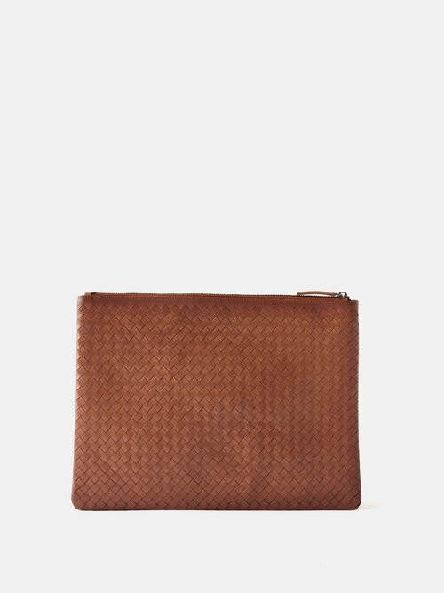 DRAGON DIFFUSION Interlaced Woven-leather Pouch - ShopStyle Clutches