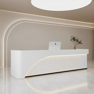 Ivy Bronx Kaynaat Rectangular Laminate Reception Desk with Filing ...