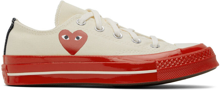 Comme des Garçons PLAY Off-White & Red Converse Edition Chuck 70 Low ...