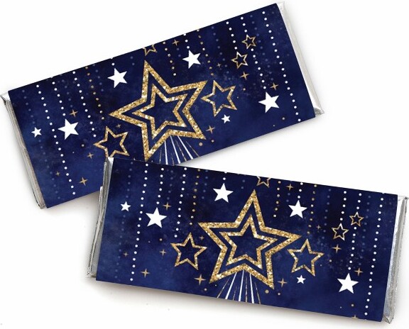 Big Dot of Happiness Starry Skies - Candy Bar Wrapper Gold Celestial ...