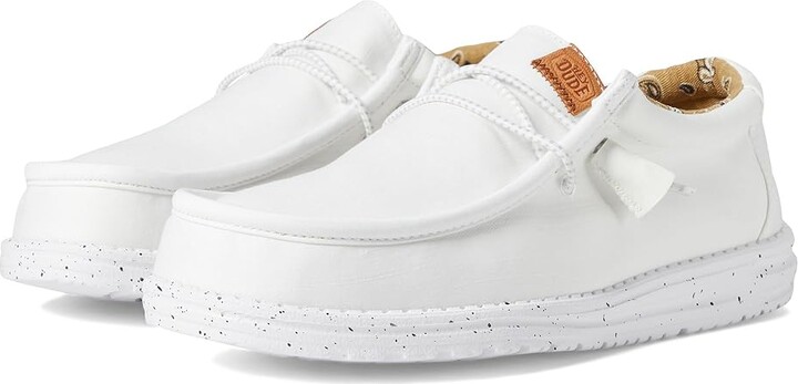 Hey Dude Wally Washed Canvas Slip-On Casual Shoes (White) Men's Shoes ...